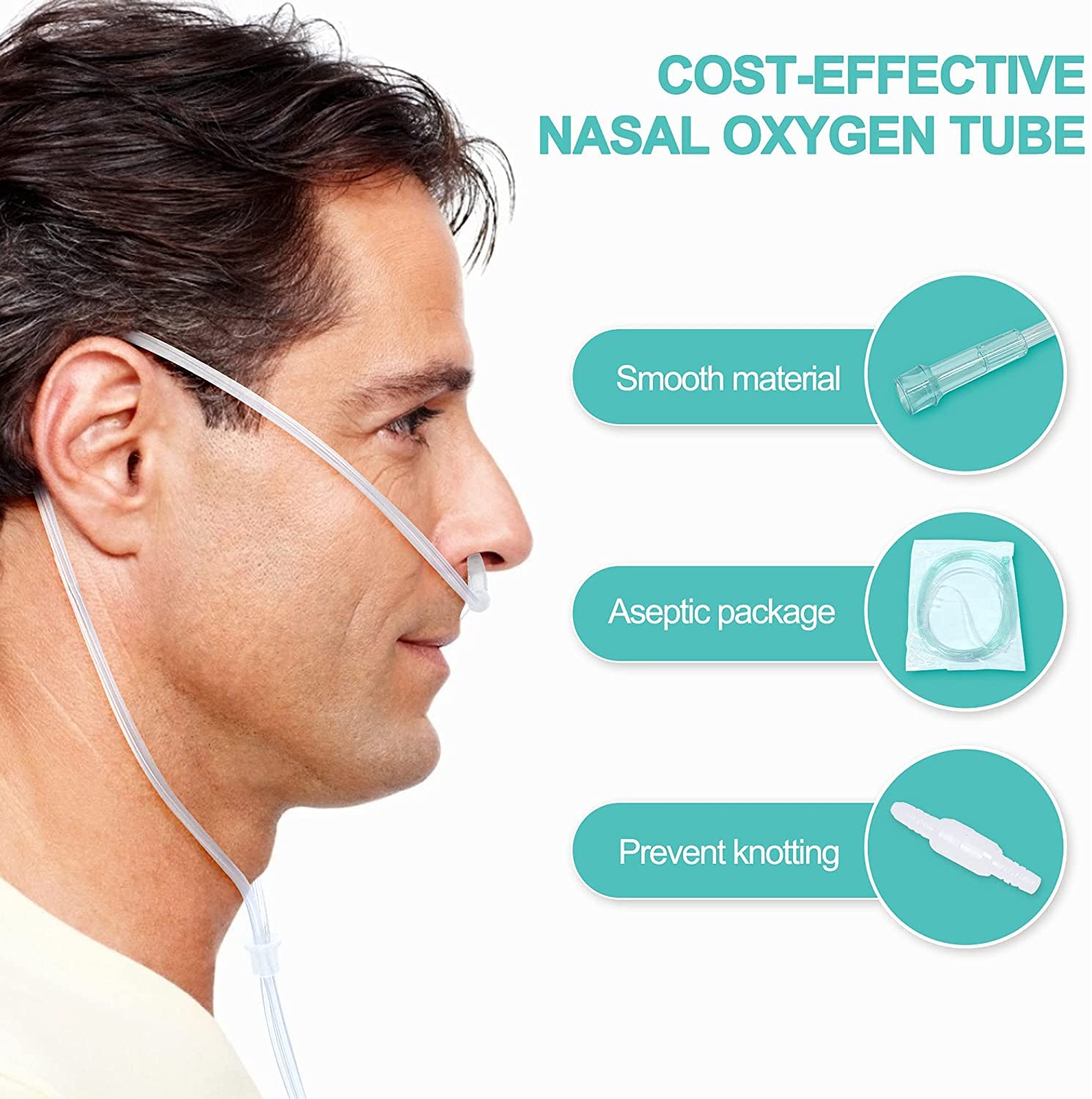 Oriley Nasal Oxygen Cannula with Soft Touch, Universal Connector ...