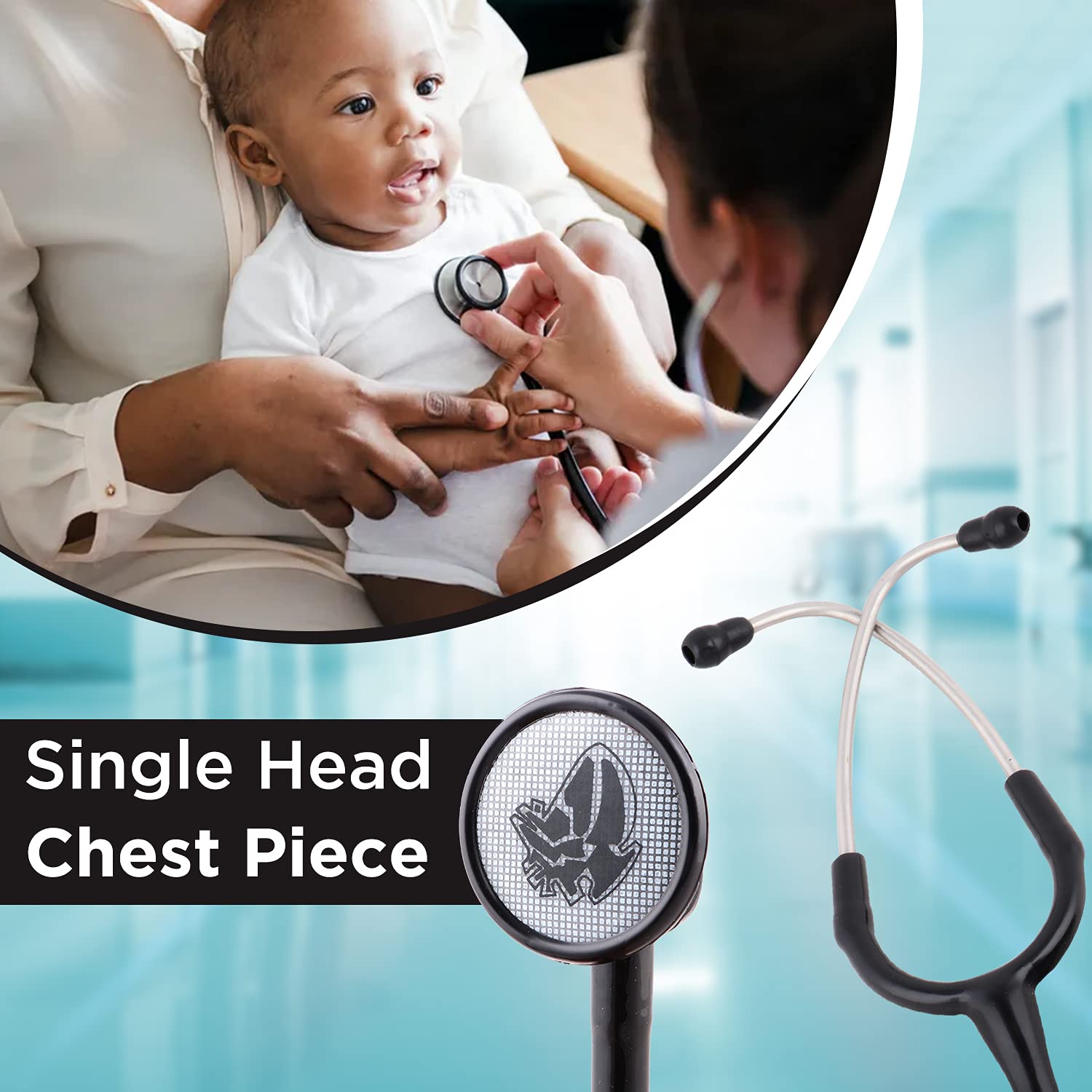 Oriley Pediatric DLX SS Stethoscope Heart Beat Monitoring Chest Piece ...