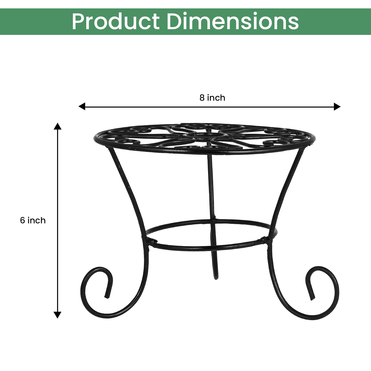 Oriley Round Plant Stand Galvanized Metal Decorative Display Flower Pot ...